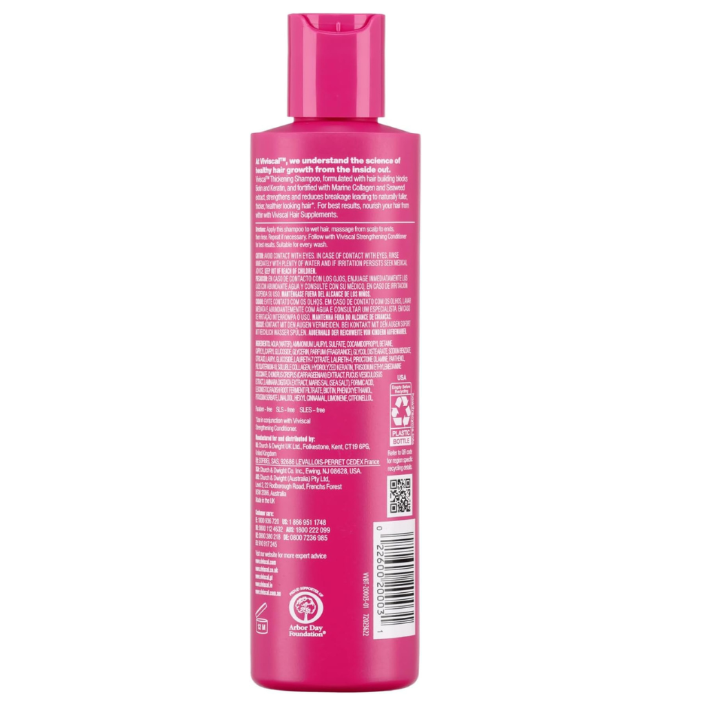 Viviscal Thickening Shampoo for Women - Boost Strength & Volume, 250ml ...